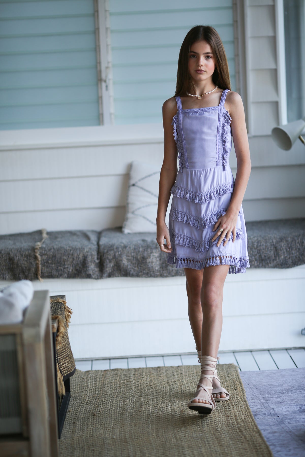 Juno - Tween Mini Dress Lavender - Tea Princess